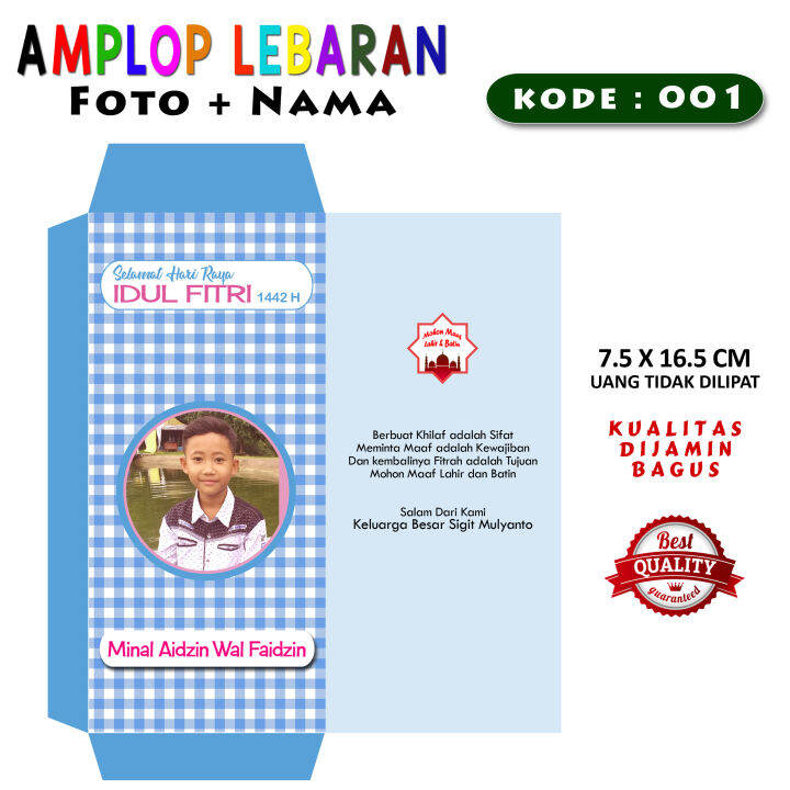 AMPLOP LEBARAN CUSTOM FOTO DAN NAMA | Lazada Indonesia