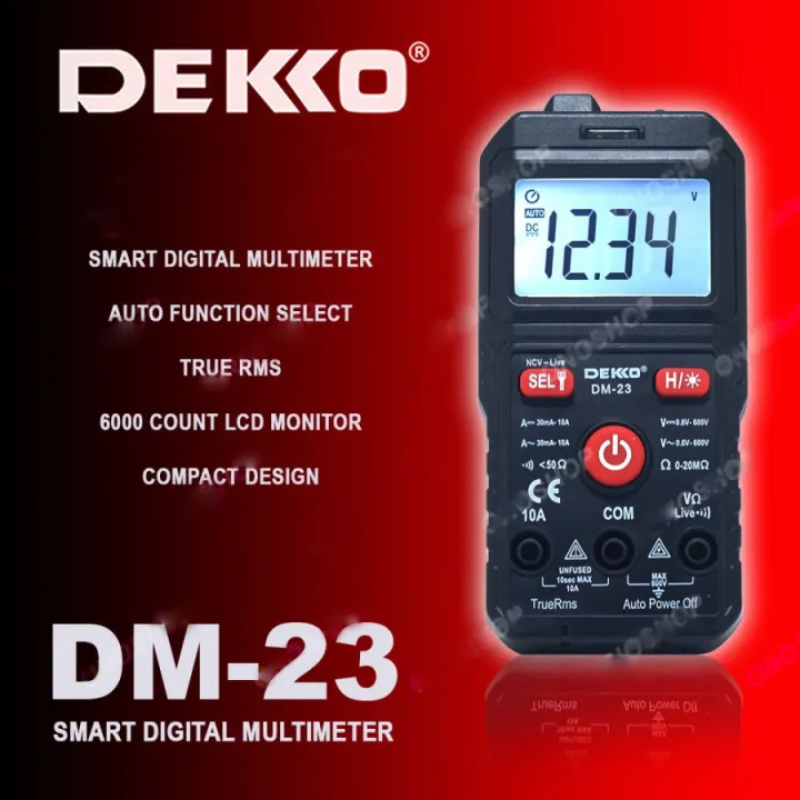 Dekko DM-23 multimeter Smart Digital Auto Function Multitester avo ...