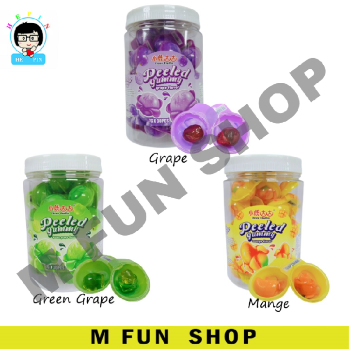 *Viral TikTok* Deer DaDa 30Pcs Peeled Gummy Grape / Green Grape / Mango ...