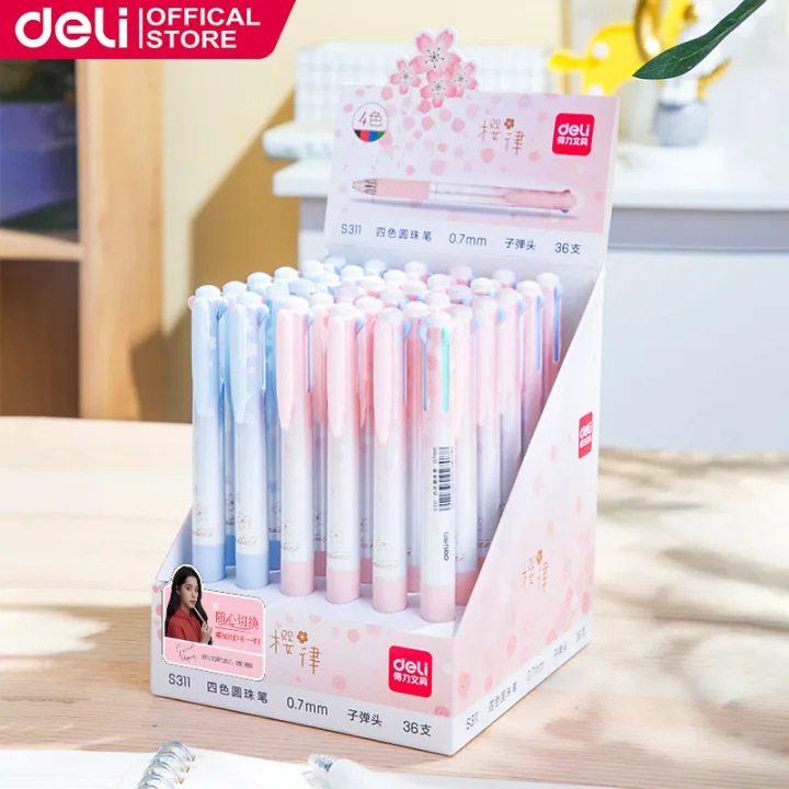 Deli Ballpoint Ballpen 0.7mm 4 Ink Colors S311 | Lazada PH