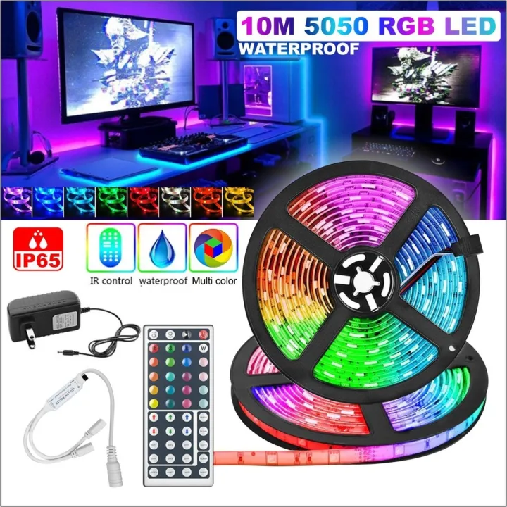 5m / 10m LED Strip Light RGB Lighting Decor (RGB) Complete Set ...