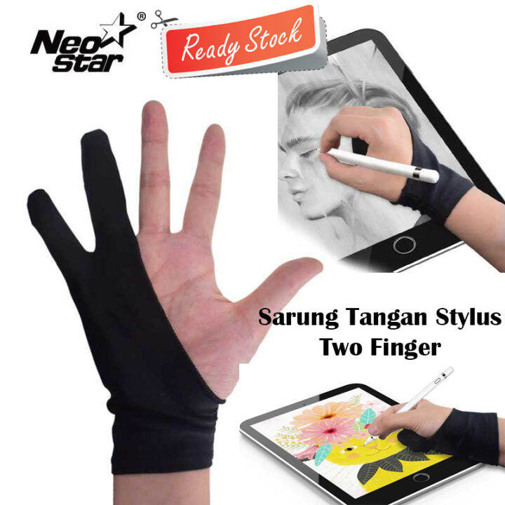 Sarung Tangan Stylus Gambar Dua Jari Two Finger Glove Anti Touch Screen ...