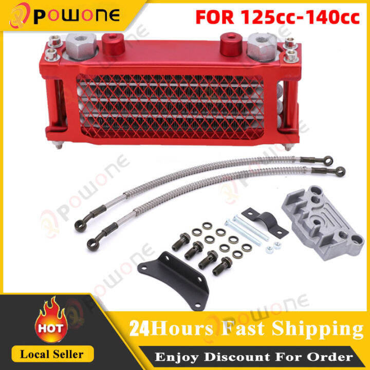 Complete kit Motorcycle Oil Cooler Pocket Bike Engine Universal Cooling ...