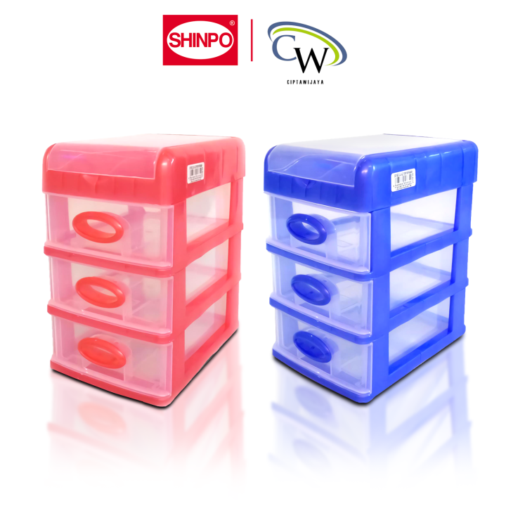 Laci Susun Mini Plastik 3 Slot Rak Container Felicia Mini Drawer parsel ...