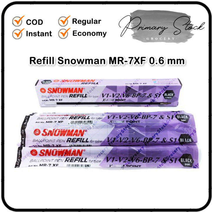 Isi Pulpen Snowman V1 V2 V6 Bp 7 S1 0.6mm Refill Bolpoin MR 7XF 0.6 mm ...