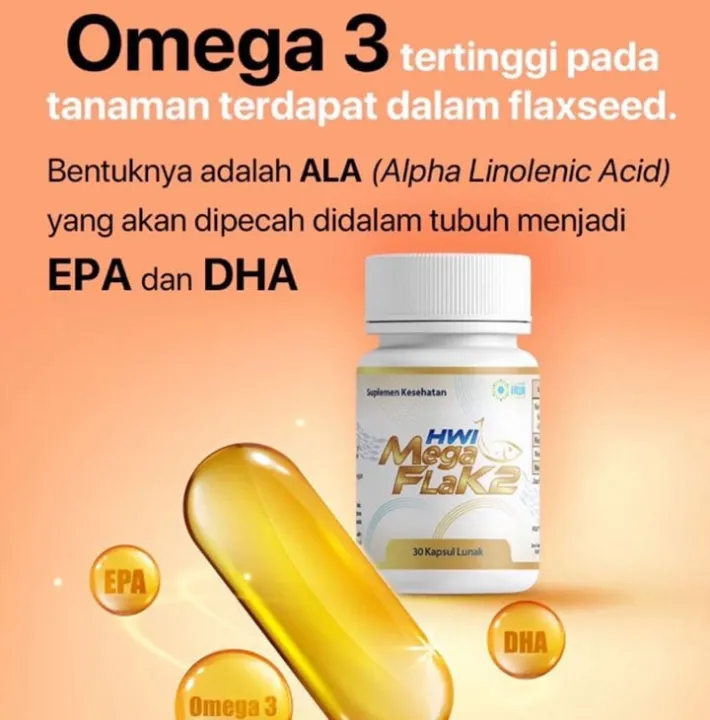Suplemen Kesehatan Mega FlaK2 Dengan Komposisi Fish Oil ( OMEGA 3 ...