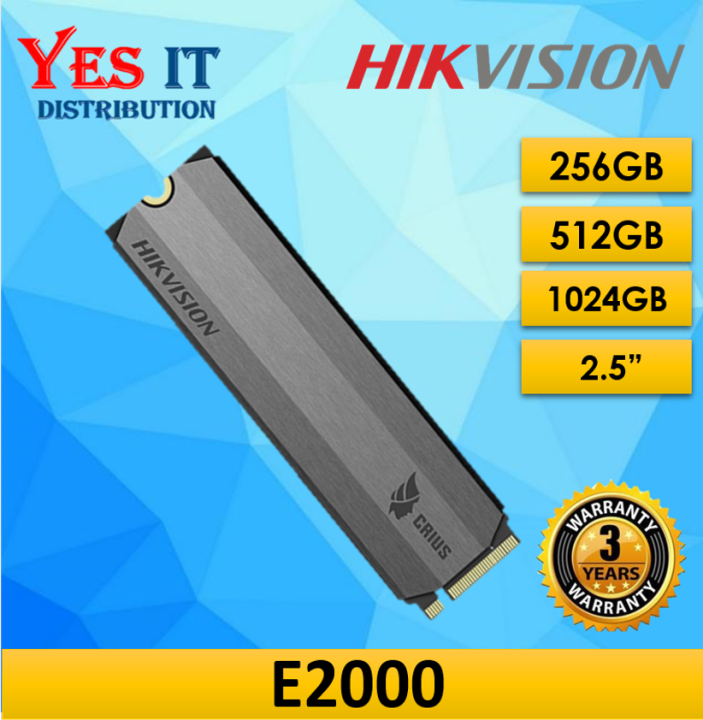 HIKVision E2000 M.2 2280 PCIe NVMe Gen 3x4 SSD (256GB/ 512GB/ 1024GB) | Lazada