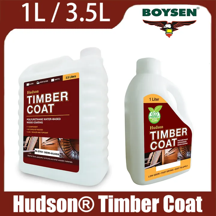 Hudson Timber Coat Polyurethane Water-Based Wood Coating Gloss 3.5L ...