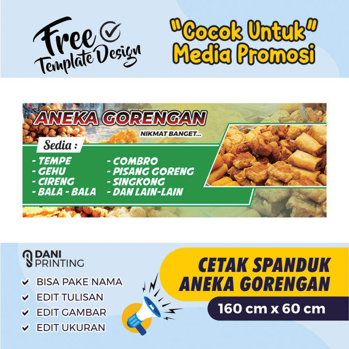 Banner Spanduk GORENGAN CUSTOM 160 X 60cm BISA DI EDIT | Lazada Indonesia