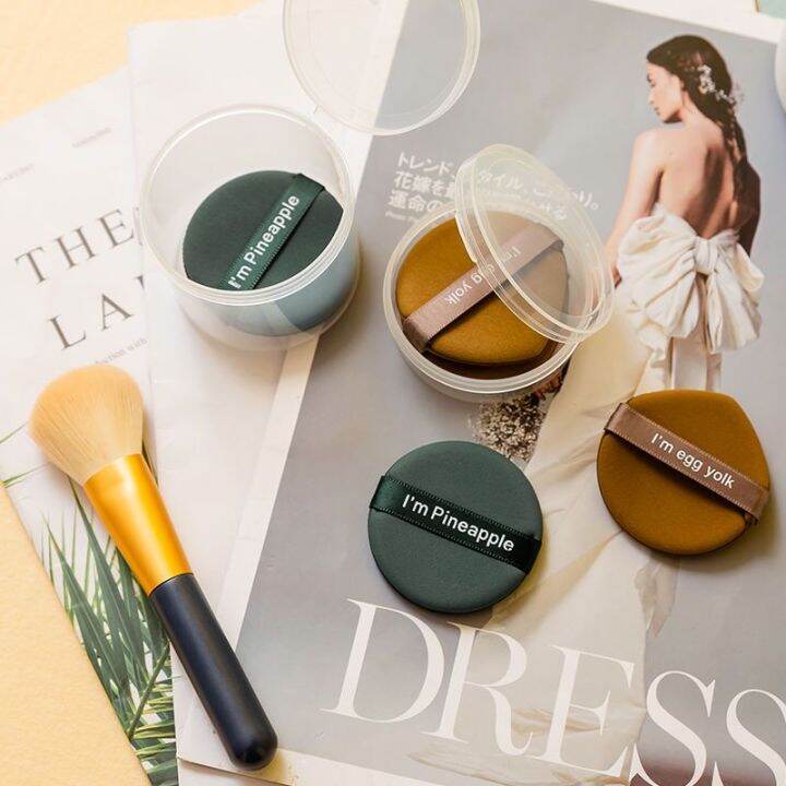 3 Pcs W/Box Cushion Puff Powder Puff Makeup Sponge With Double Side ...