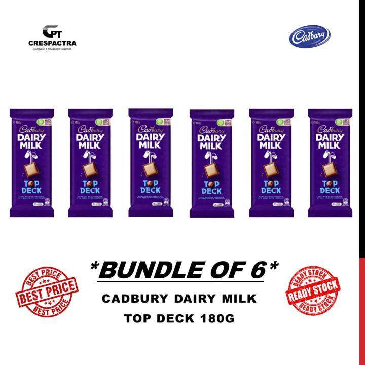 [BUNDLE] Cadbury Dairy Milk (Top Deck) 180g x 6 - Milk With White Chocolate Block [Made In ...