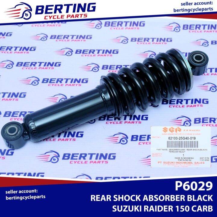 SGP REAR SHOCK ABSORBER BLACK Suzuki Raider 150 Carb Genuine 62100 ...