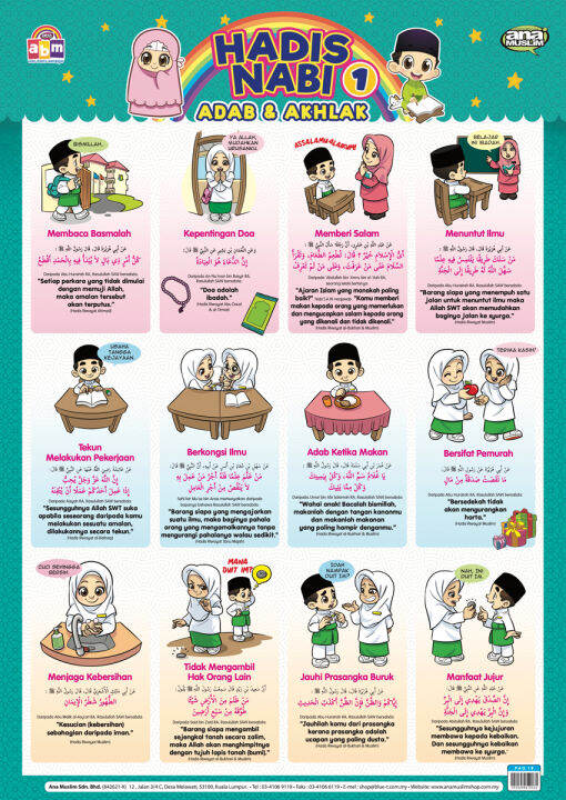 Poster Hadis Nabi 1 Rasul | Ana Muslim | Belajar Membaca Adab & Akhlak ...