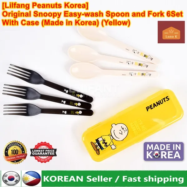 [Lilfang Peanuts Korea] Original Snoopy Easy-wash Spoon and Fork 6Set ...