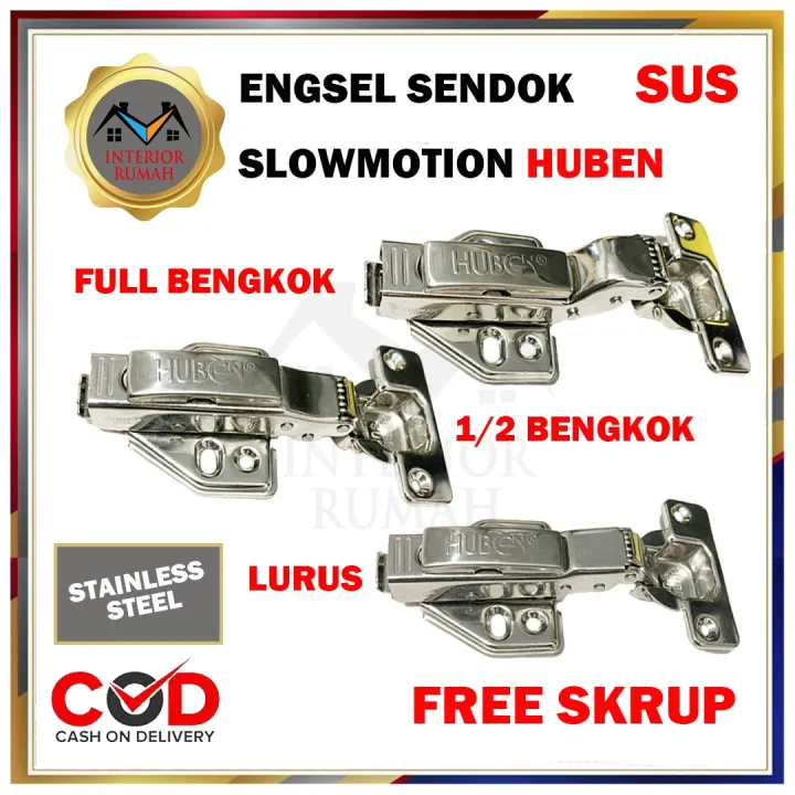 Engsel HUBEN Stainless Steel Engsel Sendok Slowmotion Slow Soft Close ...
