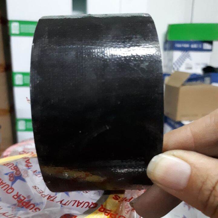 Lakban Kain HITAM 2inc 48mm*10y/Cloth Tape/Lakban Jilid/Lakban Terpal ...
