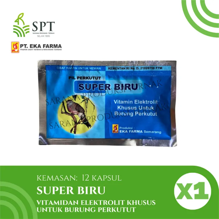 SUPER BIRU PERKUTUT VITAMIN OBAT STRESS 12 KAPSUL EKA FARMA | Lazada ...