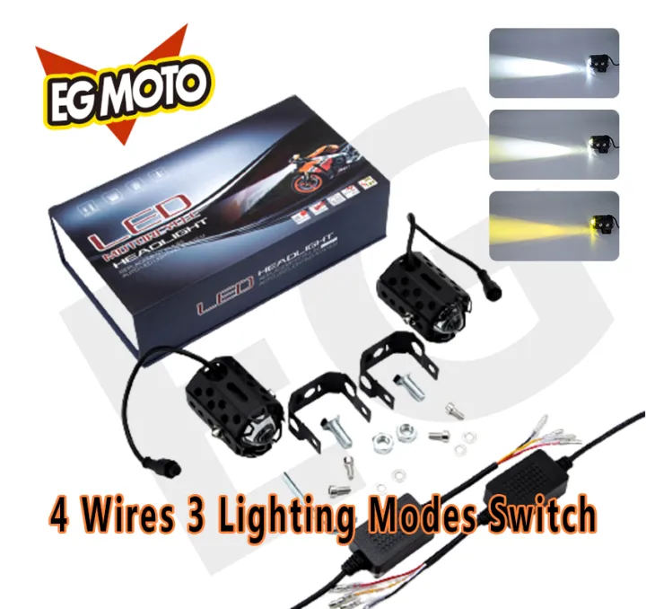 Mini Driving Light Version 7 MDL Led Headlights 4 Wires 3 Lighting ...