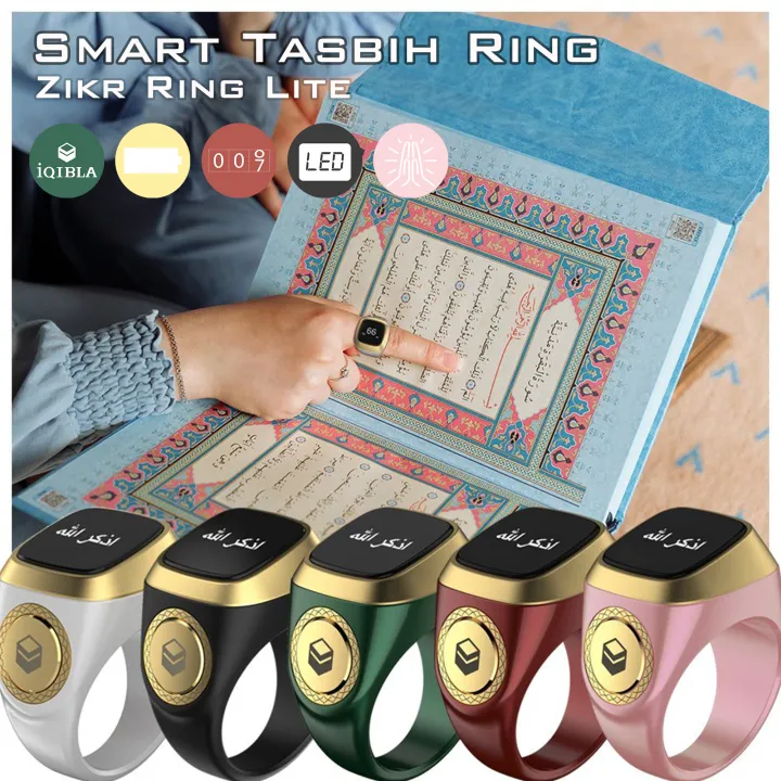 Zikr Lite Digital Ring USB Rechargeable Bluetooth Smart Tasbih Ring ...