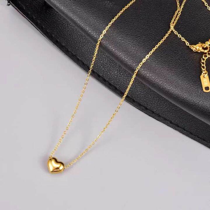 🔥B.two👍 Korean Fashion Style Bangkok 18K Love Heart Necklace Gold ...