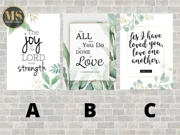Laminated Home Wall Decor Bible Verse (A4 Size) | Lazada PH