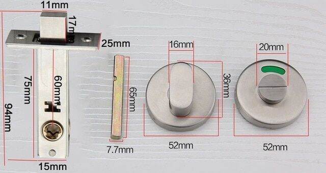 Stainless Steel Door Lock With Red Green Indicator Public Restroom ...
