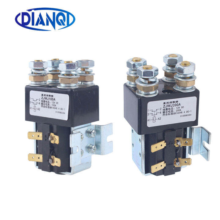 1pc ZJWJ100A 200A DC contactors 2 hubungi 2NO untuk kereta 12V 24V 72V ...