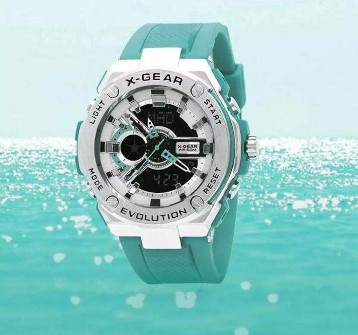X-GEAR 100% ORIGINAL WATCH XG-3788C TEAL RUBBER STRAP | Lazada