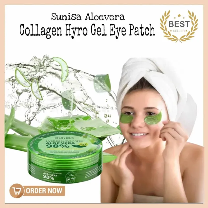 100% Effective SUNISA ALOE VERA 98% WITH COLLAGEN HYDRO GEL EYE PATCH ...