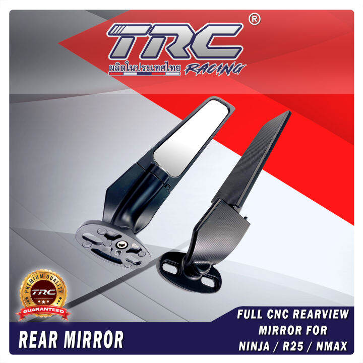 TRC Trading Full CNC Winglet Ninja Stealth Universal Side Mirror for Honda and Yamaha Motorcycle ...