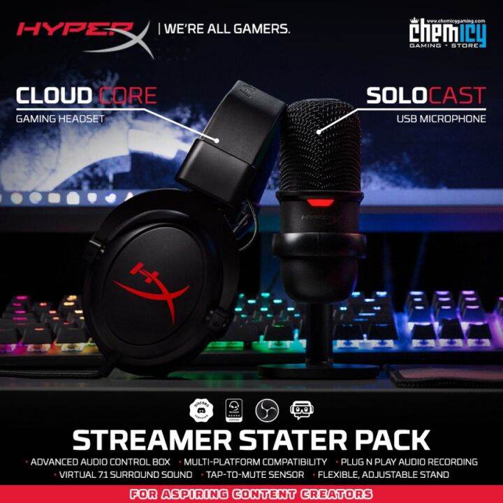 HyperX Streamer Starter Pack Gaming Headset and USB Microphone | Lazada ...