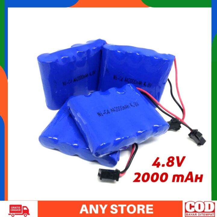 RC Rock Crawler Battery / Baterai 4.8Volt 2000mah Rechargeable RC ...