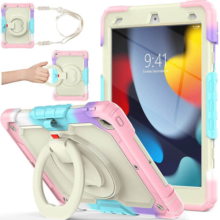 Kids Sturdy Case พร้อมที่ใส่ดินสอ [360 Rotating Stand] & สายคล้องไหล่ ...