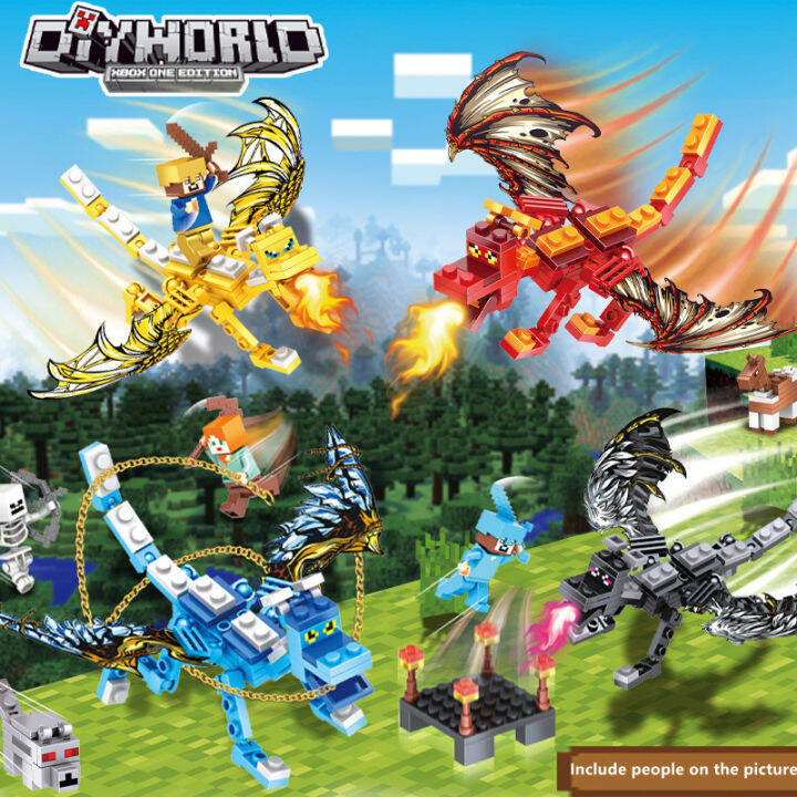 Compatible Minecraft Ultimate Ender Dragon Steve Creeper Minifigure ...