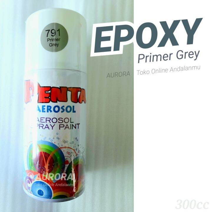 Epoxy Penta Super Gloss Aerosol Poksi Dasaran Cat Primer Grey Abu abu ...