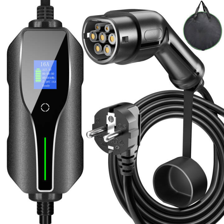 Type 2 EV Charger with Controllable Digital Screen (Schuko Plug) Type 2 ...