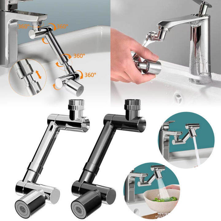 1440° Rotation Telescopic Faucet Extender Splash Proof Aerator ...