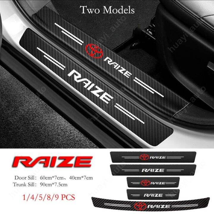 Toyota Raize Carbon Fiber Car Door Sill Protector GR Trunk Leather Anti ...