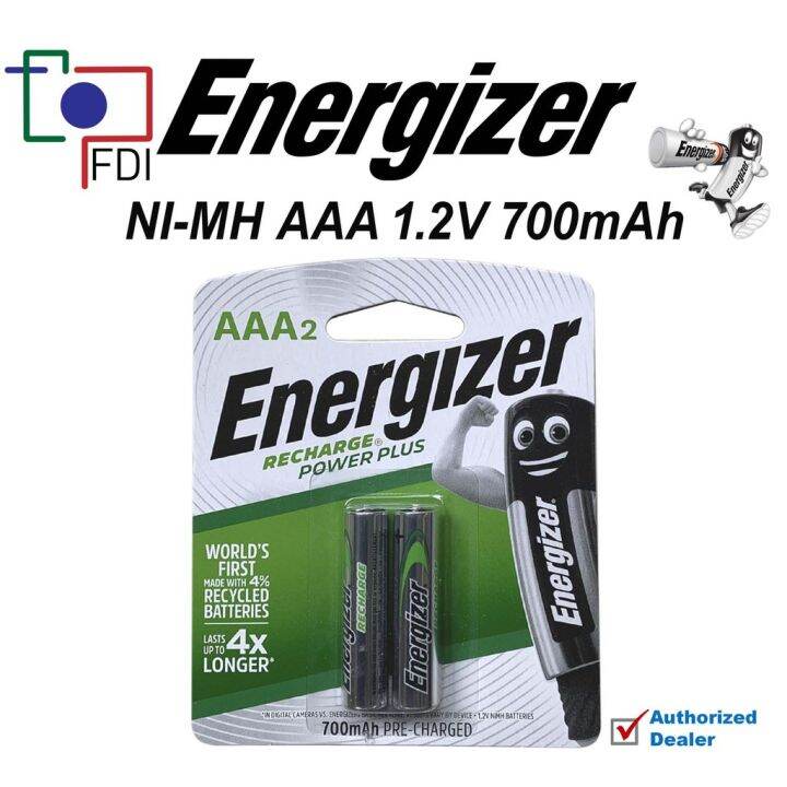 Energizer Rechargable Size AAA 700 mah mAh 1.2V 1.2 volts battery 100 ...