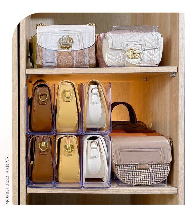 Luxury Handbag Storage Box Divider Shelf Bag Storage Rack Book Storage ...