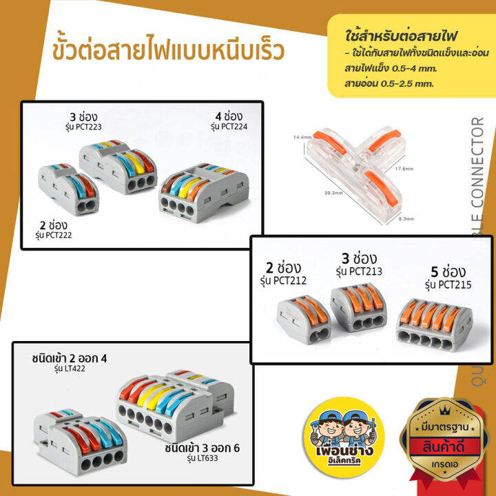 ขั้วต่อสายไฟ แบบหนีบเร็ว เต๋าต่อสายไฟ เทอร์มินอล เทอร์มินอลต่อสายไฟ ต่อ