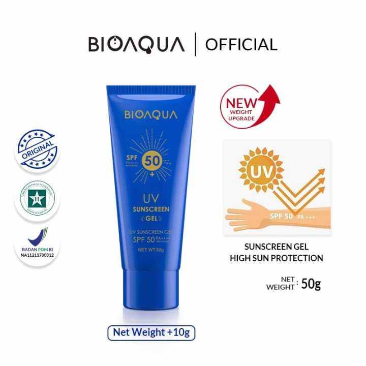 【BPOM】BIOAQUA UV Sunscreen Gel SPF 50 PA ++++ 50g Sunscreen Wajah ...