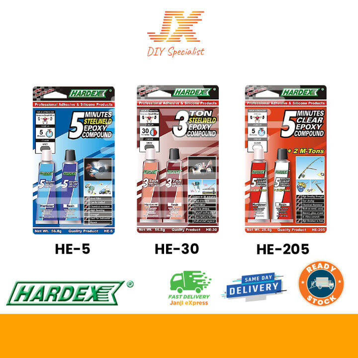 HARDEX HE-5 5 Minutes Metalweld Epoxy Compound 56.8G HE-205 5 Minutes ...