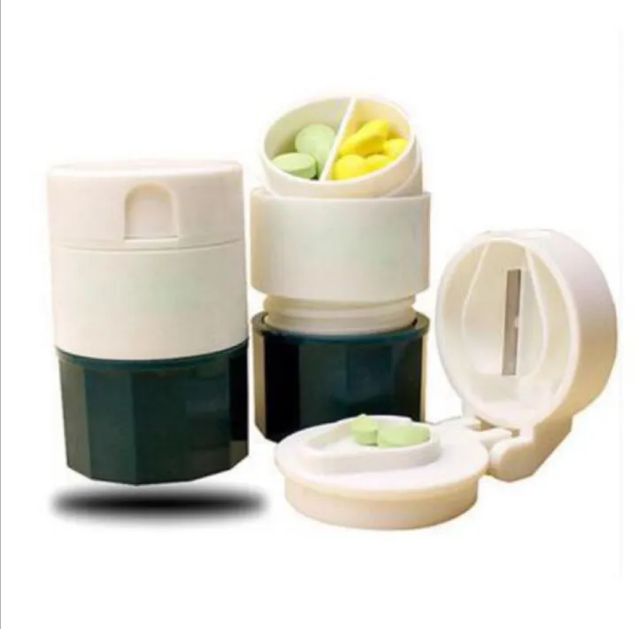 4-in-1 Medicine Pill Grinder Crusher Splitter Box Storage | Lazada PH
