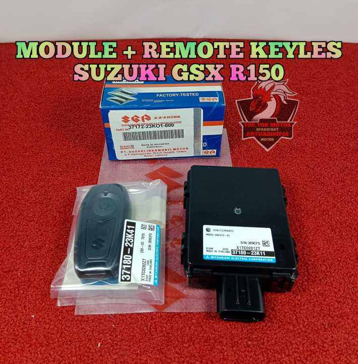 REMOTE + MODULE MODUL KEYLESS KUNCI KONTAK SUZUKI GSX R 150 KUALITAS ORIGINAL ASLI SUZUKI SGP ...