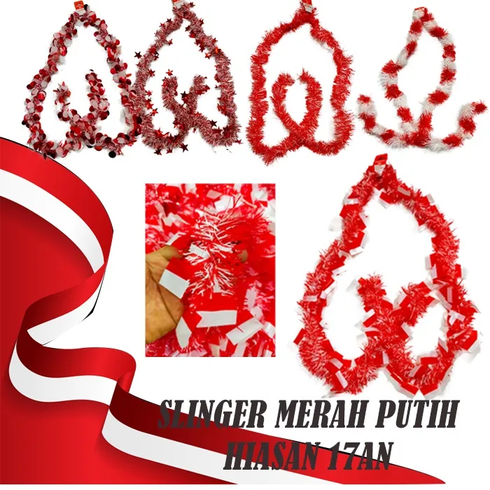 [5 PCS] SLINGER MERAH PUTIH RUMBAI MERAH PUTIH HIASAN DEKORASI 17AN ...