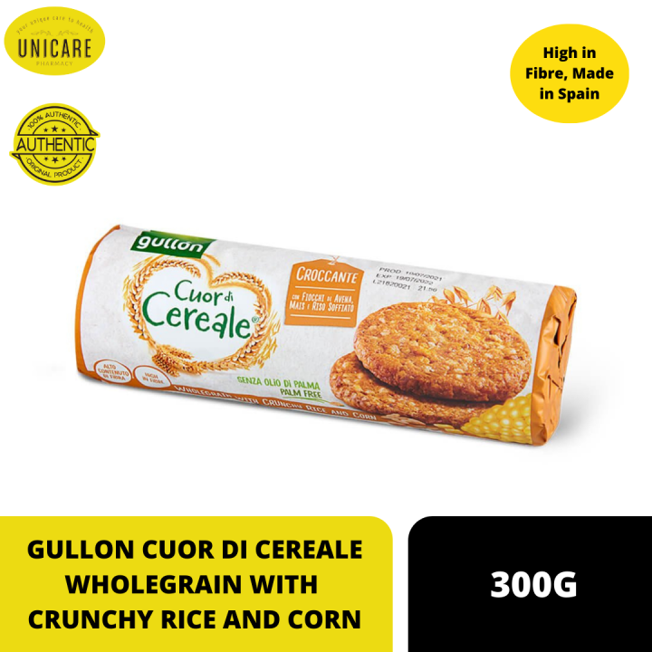 GULLON CUOR DI CEREALE WHOLEGRAIN WITH CRUNCHY RICE AND CORN 300G. High ...