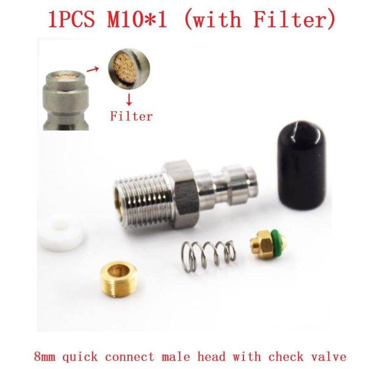 1pcs 8mm Quick Connect Check Valve Pcp Fill Connector, Filter M10*1 ...