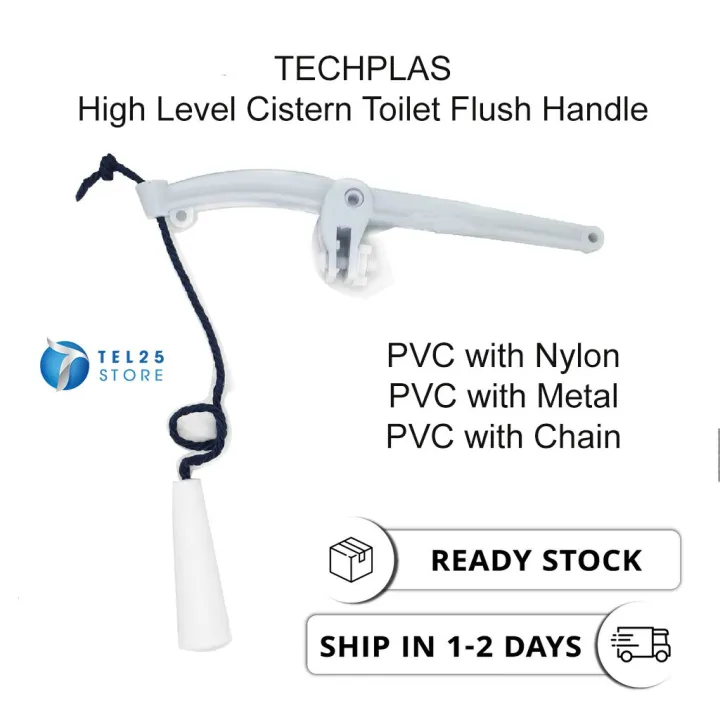 [ 1 UNIT ] TECHPLAS High Level Cistern Toilet Flush Handle with Nylon ...