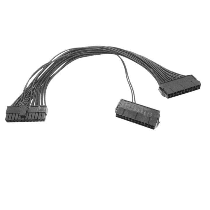 Dual PSU Power Supply 24 Pin 18AWG Extension Cable, for ATX Motherboard ...